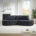 106.3" V-shaped Cloud Couch Sectional Sofa with 3 Throw Pillows, Modern ...