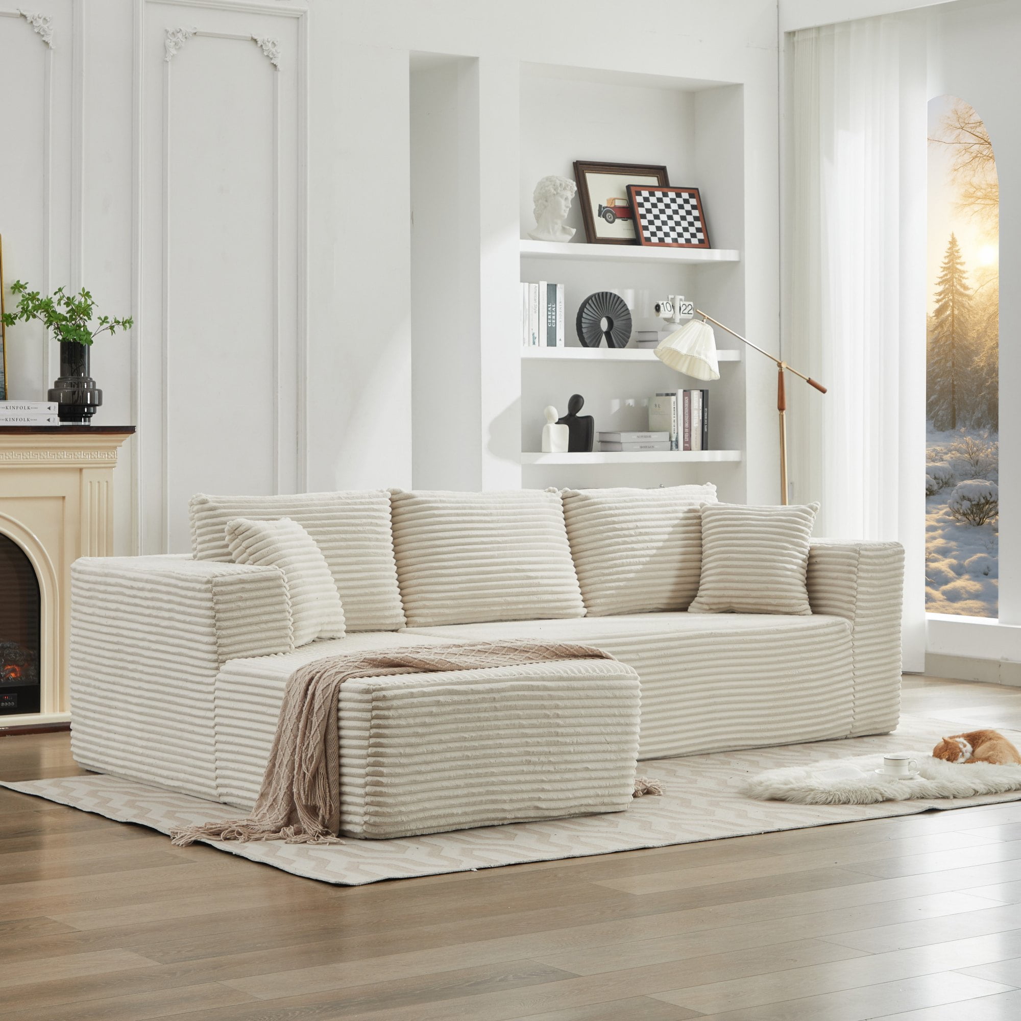 106" Cloud Sectional Couch L-Shape with Left Facing Chaise(Single Seat ...