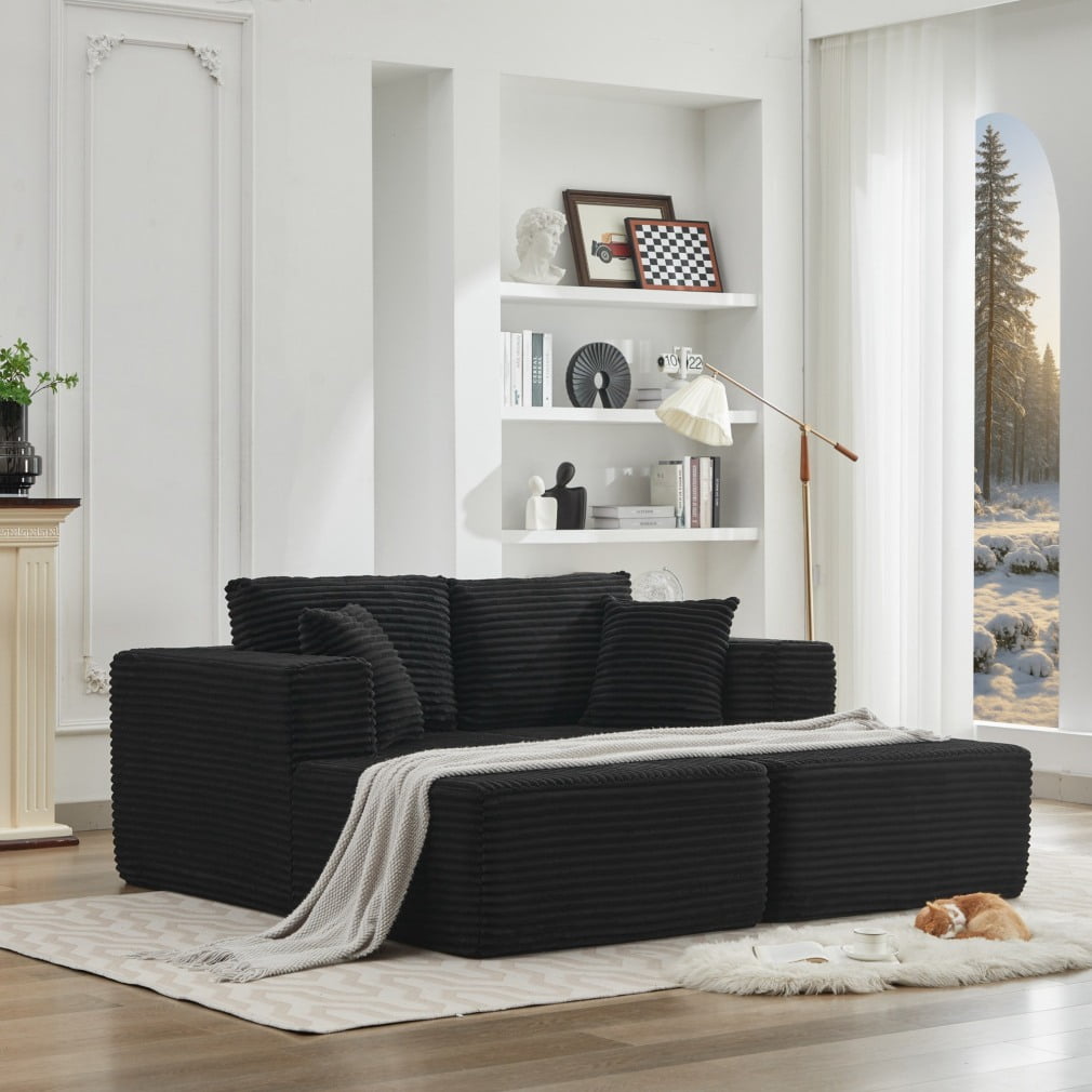 106" Cloud Sectional Sofa with Double Chaise Lounges, Modern Modular L ...