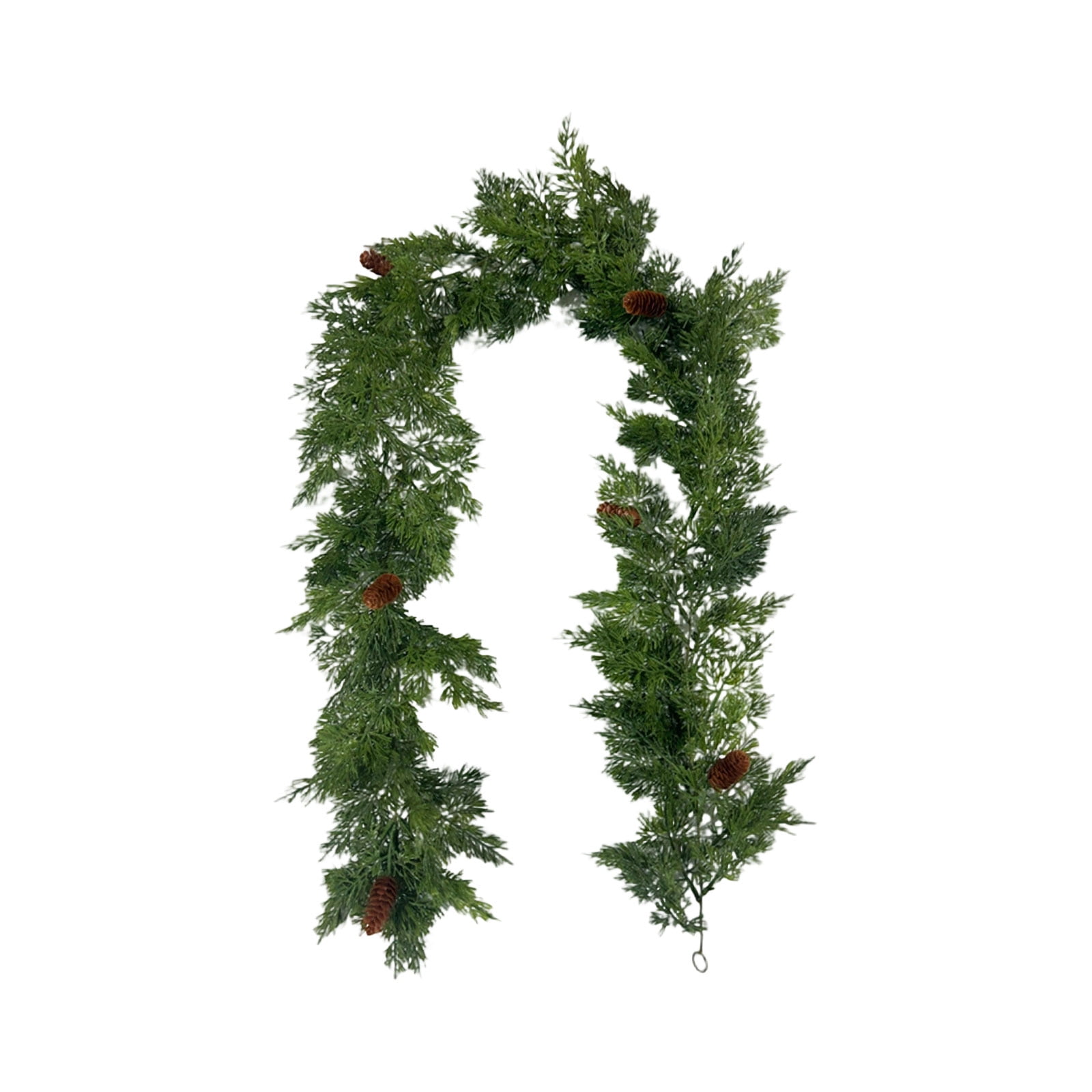 106 Inch Real Touch Soft Rubber Artificial Pine Garland, 5-Prong ...