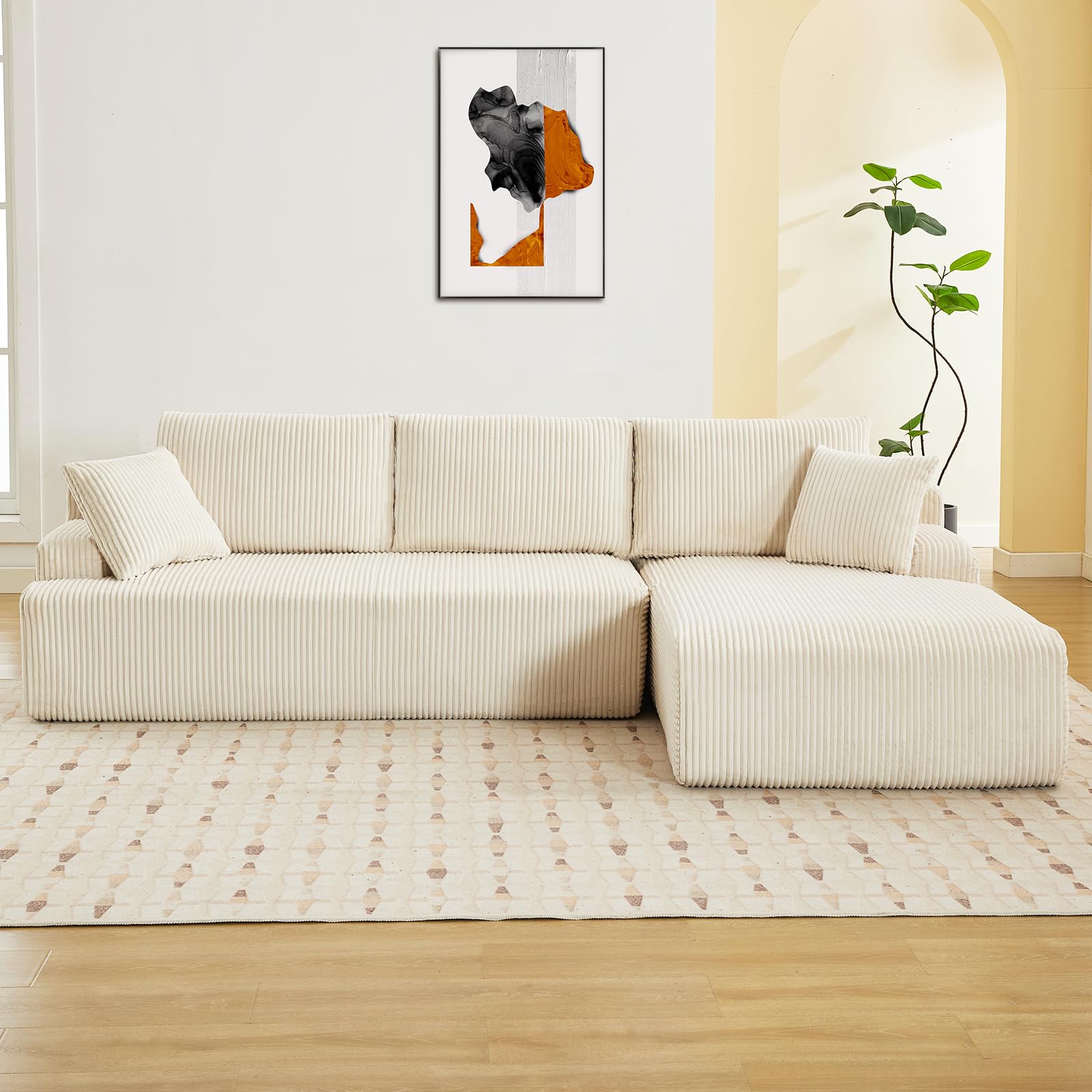 106” Modular Sectional Sofa, Cloud Sectional Couch with Deep Seat ...