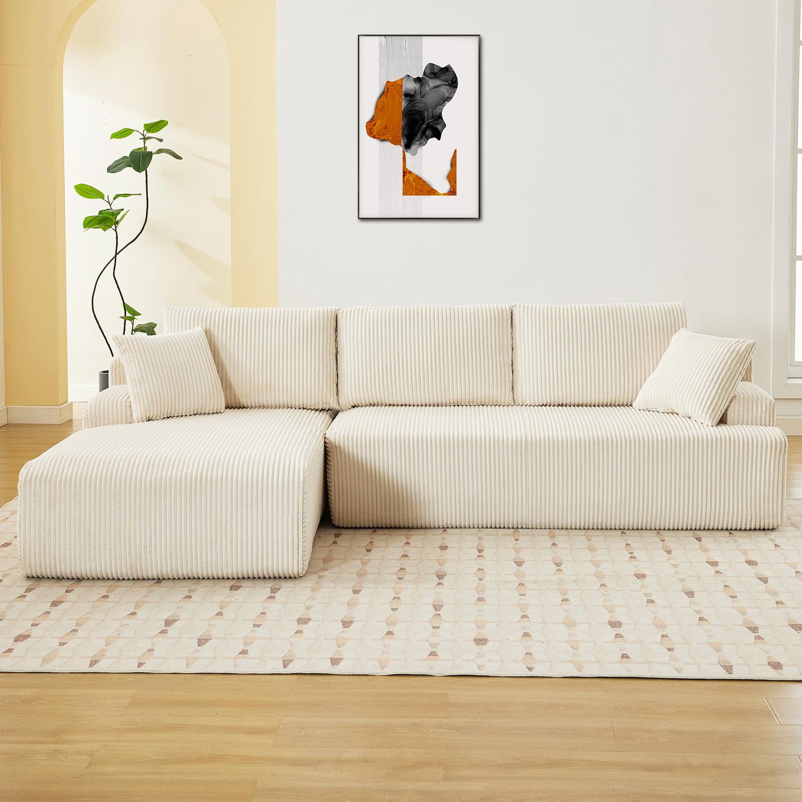 106” Modular Sectional Sofa, Cloud Sectional Couch with Deep Seat ...