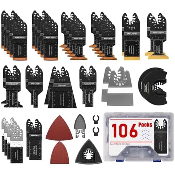 106 Pack Oscillating with Case, Universal Multitool , Oscillating Tool ...