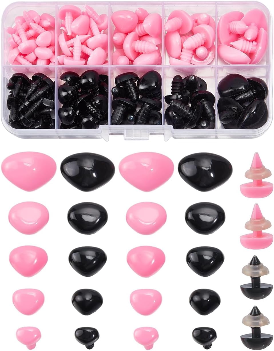 106 Sets Plastic Noses 5 Sizes Craft Crochet Noses Large Safety Noses ...