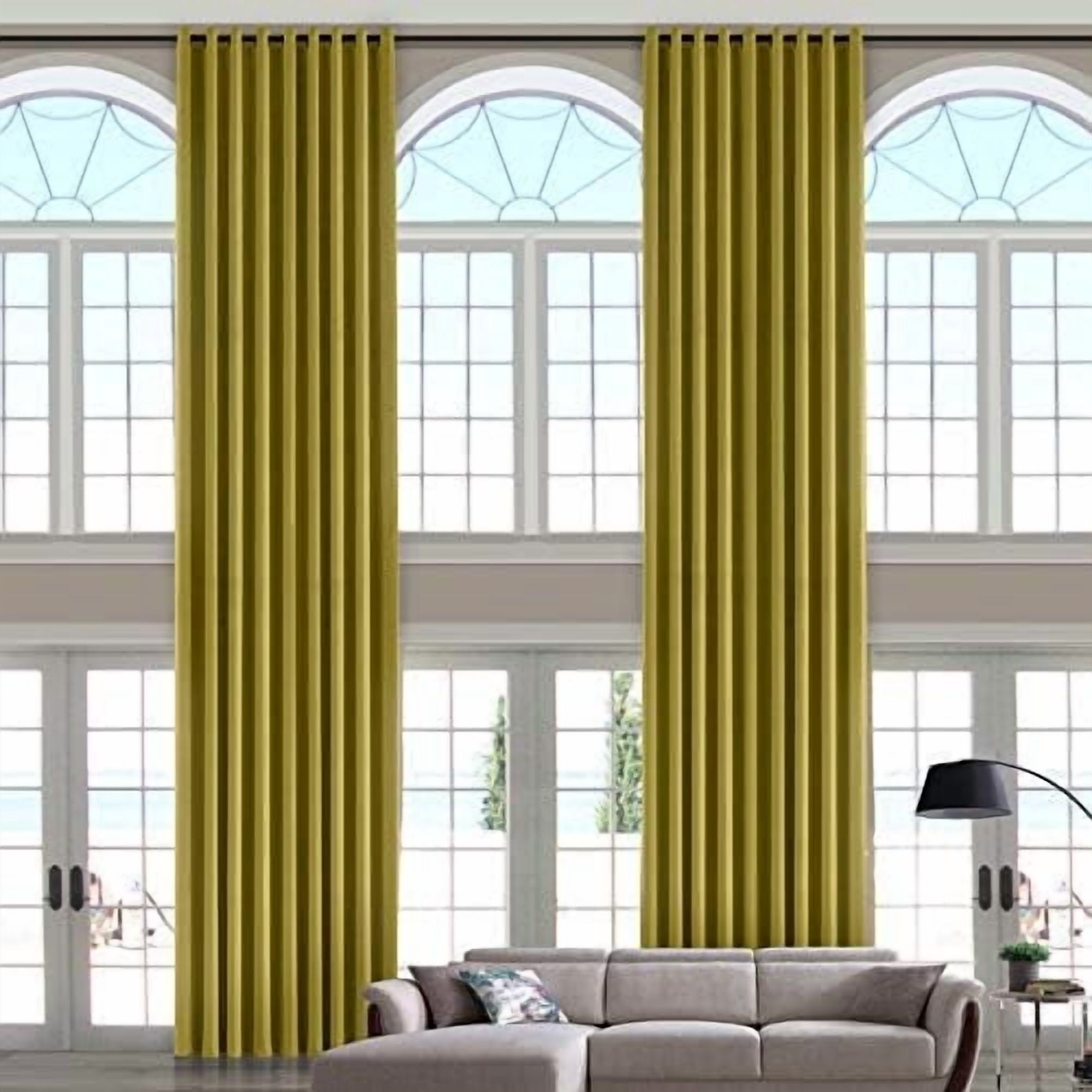 106 Wide x 132 Long Inches Velvet Curtain Panel Grommet Top Extra Long ...