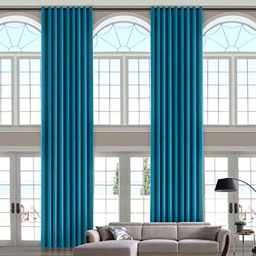 106 Wide x 288 Long Inches Velvet Curtain Panel Grommet Top Extra Long ...