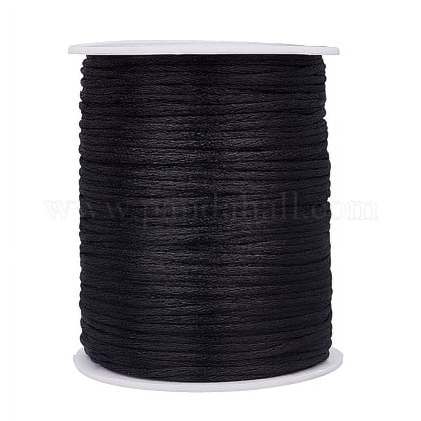 106 Yards Rattail Satin Cords 2mm Black Silk Beading String Silky Trim ...