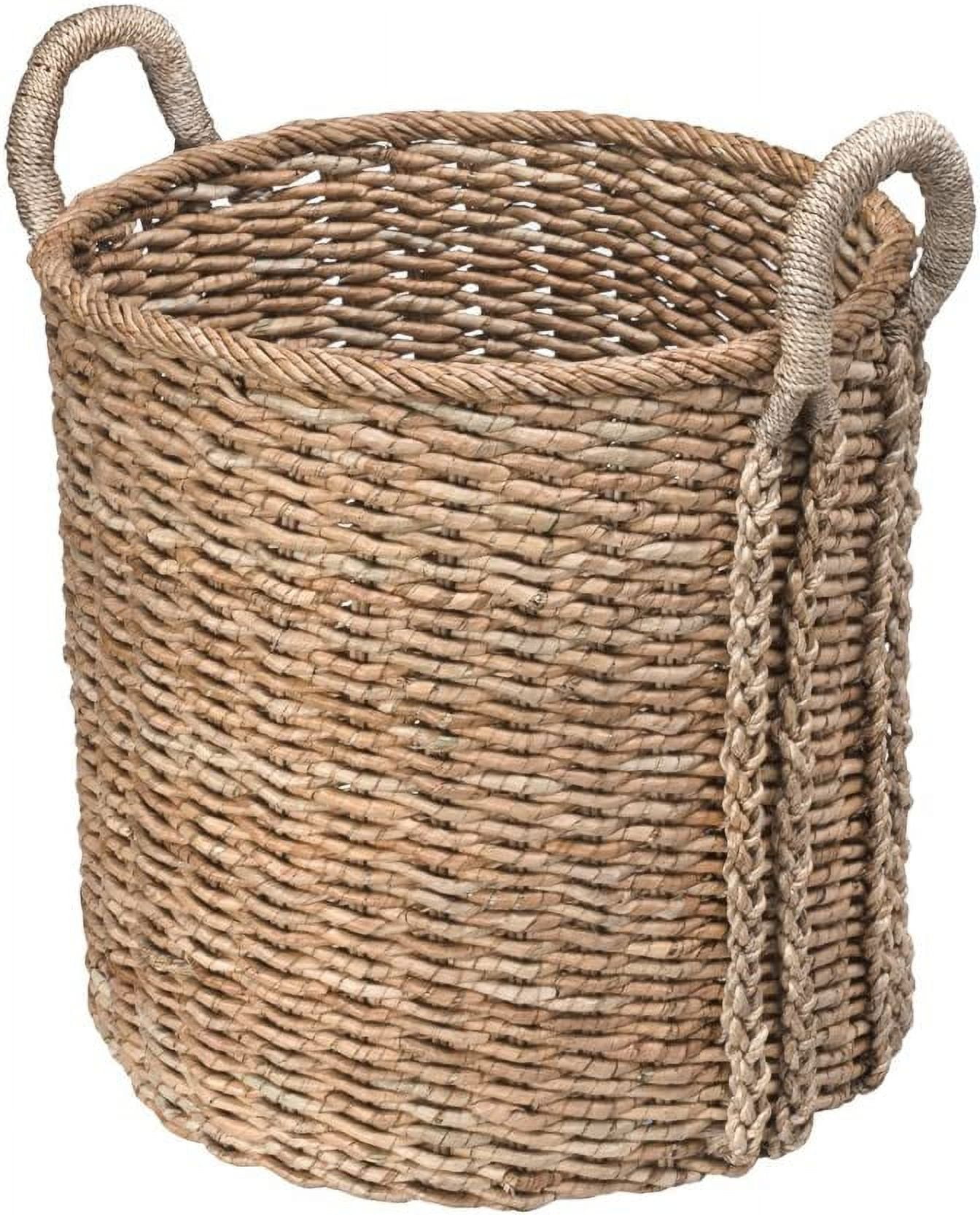 1060038 Large Round Seagrass Basket, 20" x 20" x 24", Brown - Walmart.com