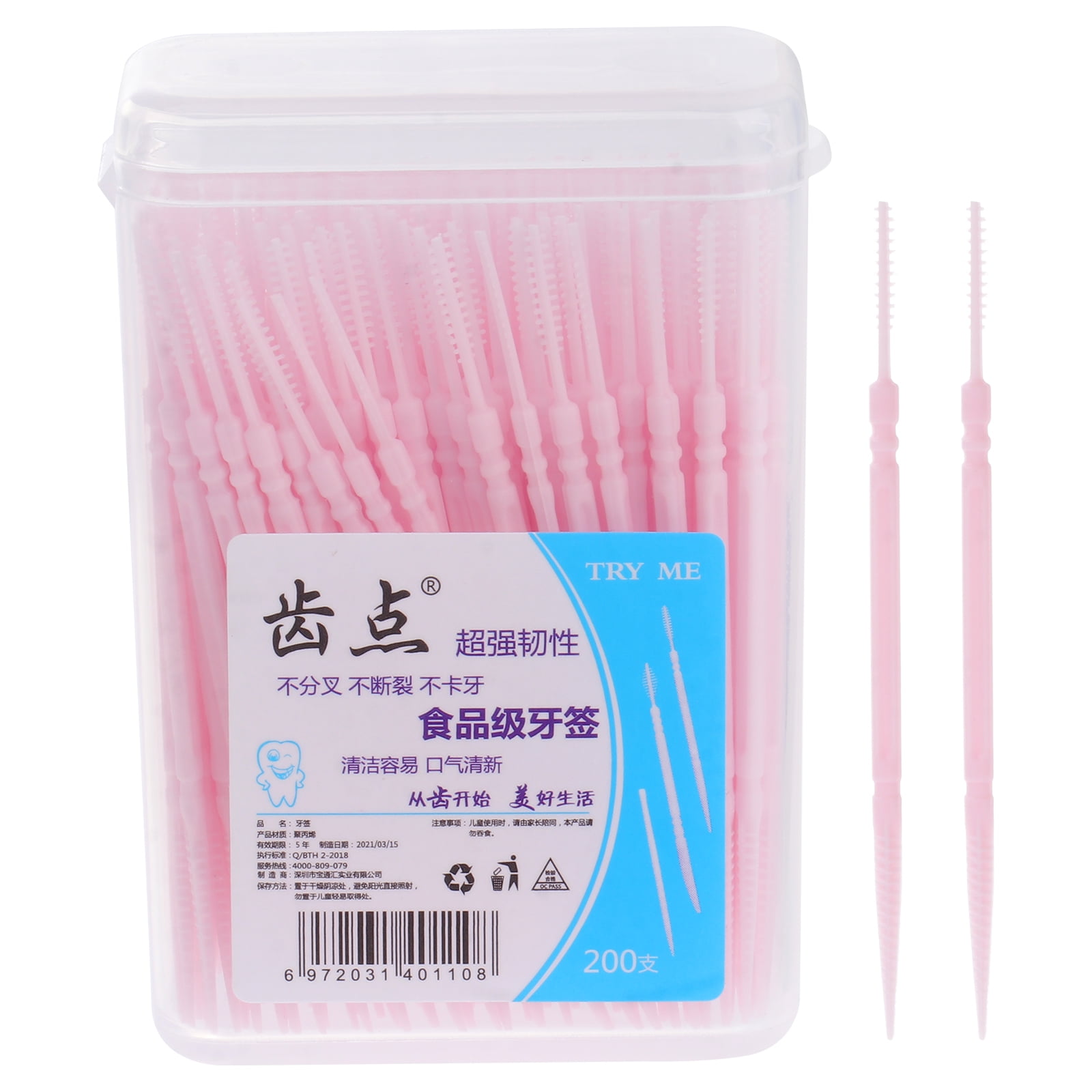 1060pcs Disposable Plastic Toothpicks Double-head Oral Care Interdental ...