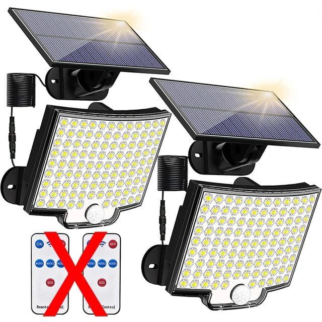 106LED Split Solar Wall Light with PIR Motion Sensor, Waterproof ...
