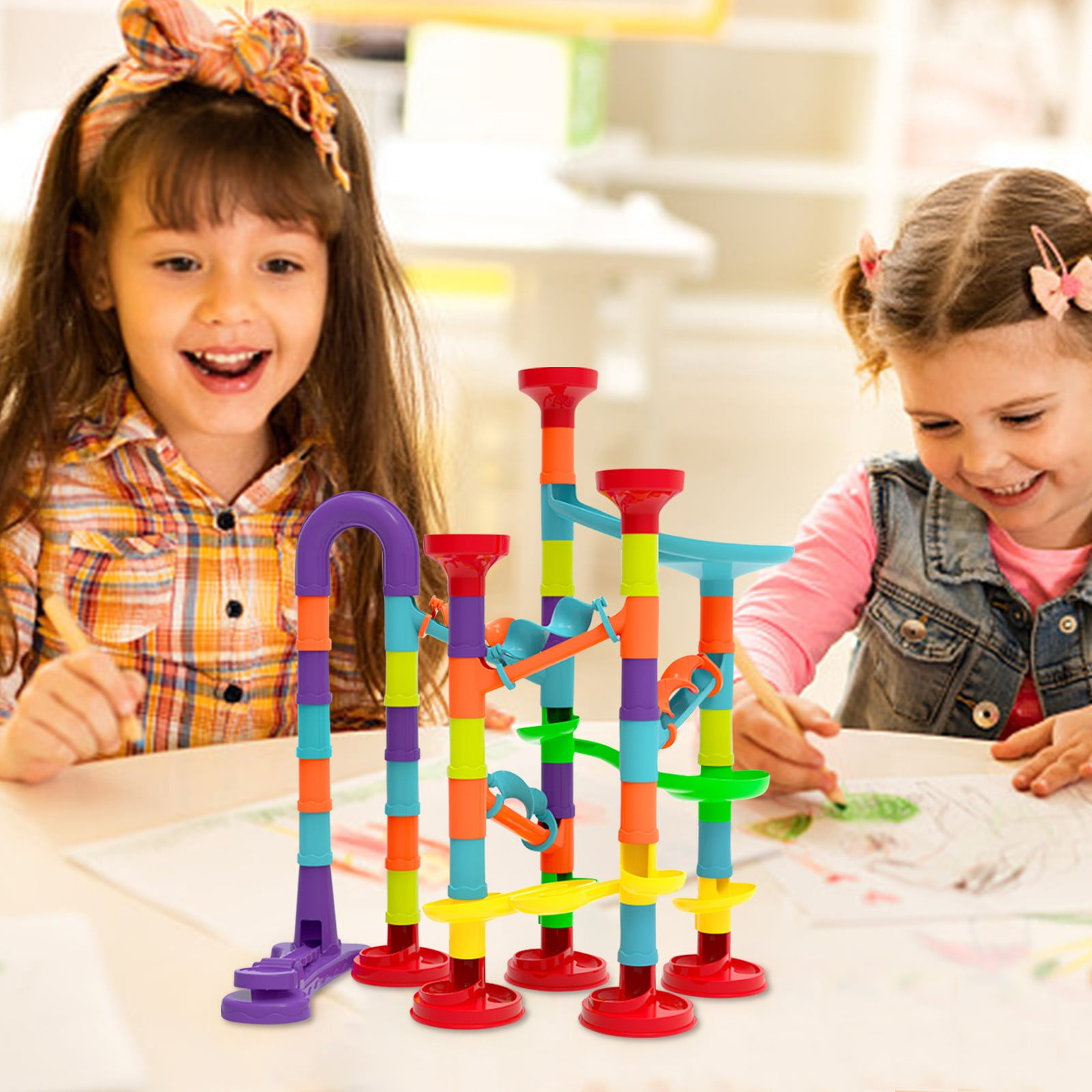 106PC Ball Maze Building Kit w/ 30 Balls ,STEM Construction Engineering ...