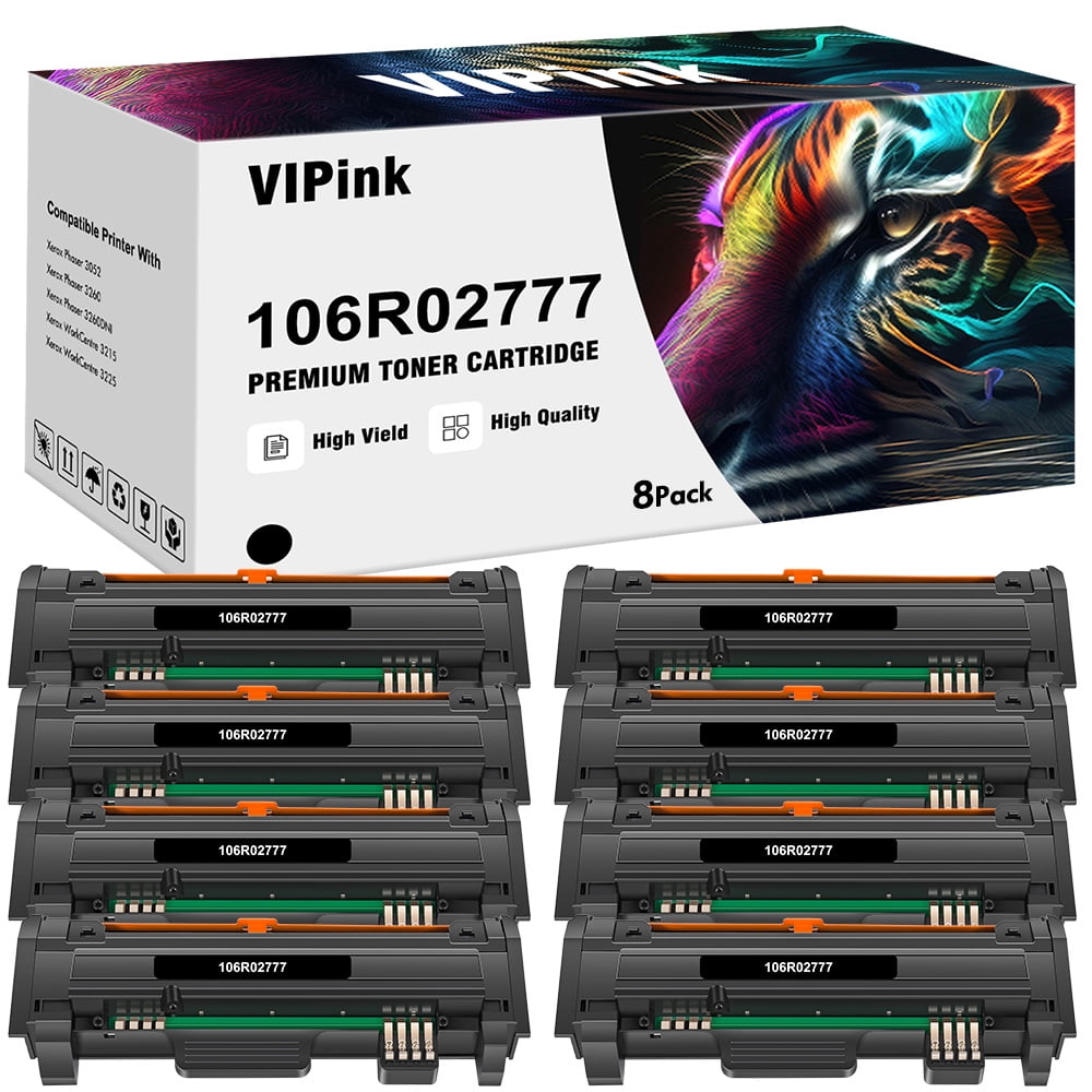 106R02777 8-Pack Toner Cartridge Compatible for Xerox 106R02777 Work with Phaser 3052 3260 ...