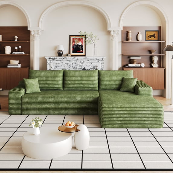 107" Cloud Sectional Couch with L-Shape Chaise,Modern Modular Sofa with ...