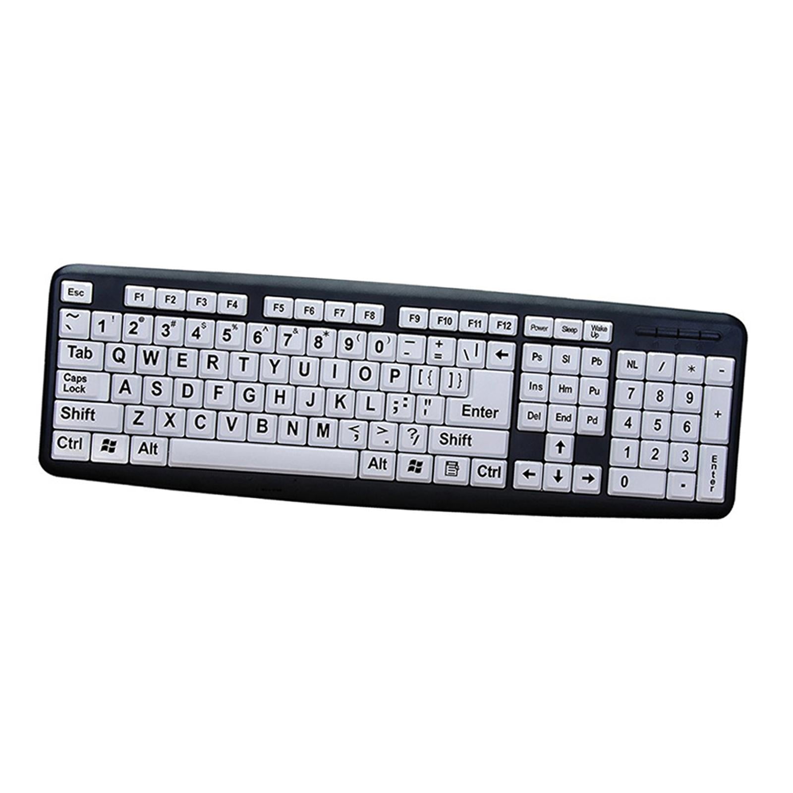 107 Keys Large Print Computer Keyboard, Makes Type Easy, Letter, High ...