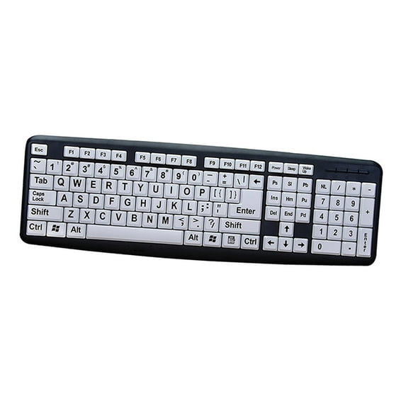 107 Keys Large Print Computer Keyboard, Makes Type Easy, Letter, High ...