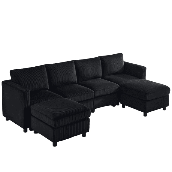 107”Modular Sectional Sofa Convertible U Shaped Sofa Couch Set with ...
