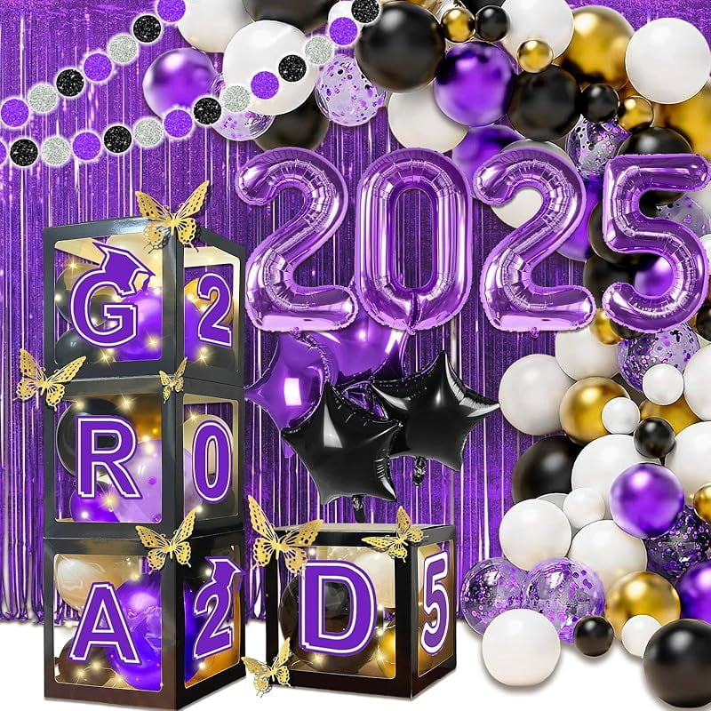 107 Pcs Black and Red Graduation Decorations Class of 2025 - Graduation ...