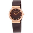 10729-262 Women's Brown MOP Dial Black IP Steel Mesh Bracelet Crystal ...