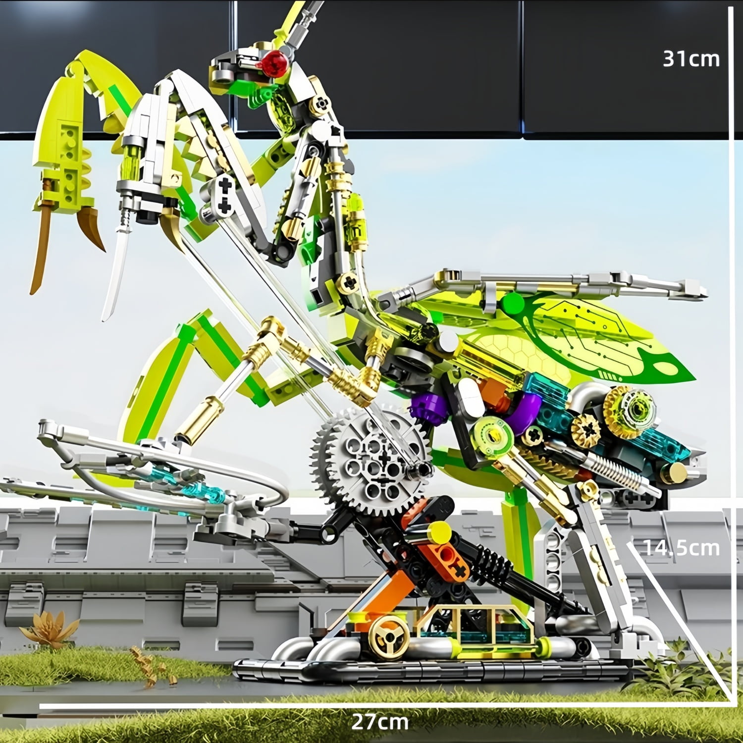 1073PCS Technical MOC Building Blocks Advanced Movable Mechanical Lion ...