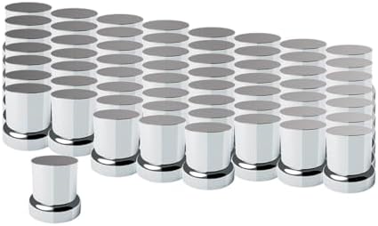 10772CB Wheel Lug Nut Cover, 33mm X 2", Chrome, Plastic, Flat Top, with ...