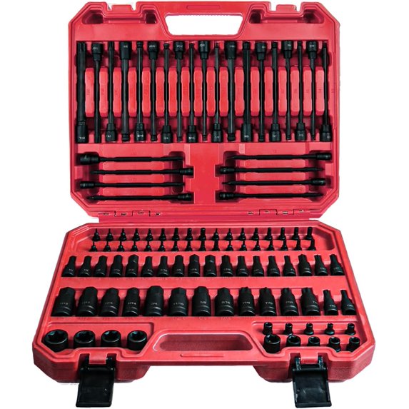 107PCS Allen and Torx bit socket set, 1/4", 3/8" and 1/2" Drive,Extra ...