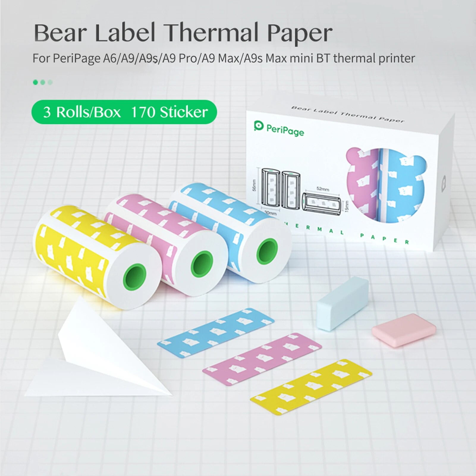 107mm/77mm/56m/52mm Thermal Paper Roll BPA-Free Non-adhesive Receipt ...