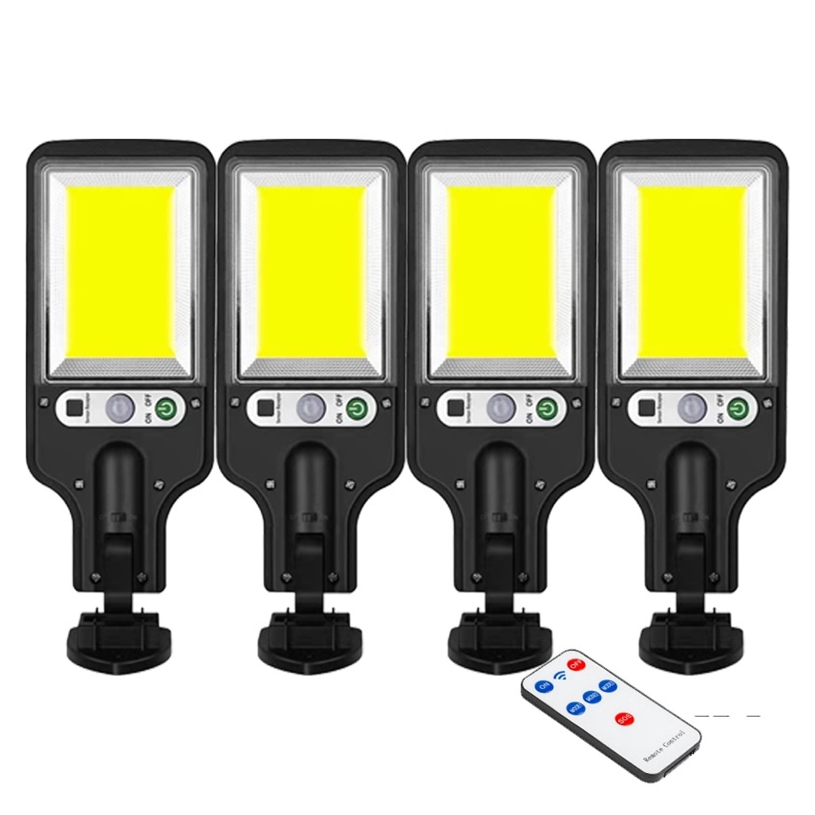 108/117 COB Solar Street Light Outdoor 4 Pack With 3 Mode Waterproof ...