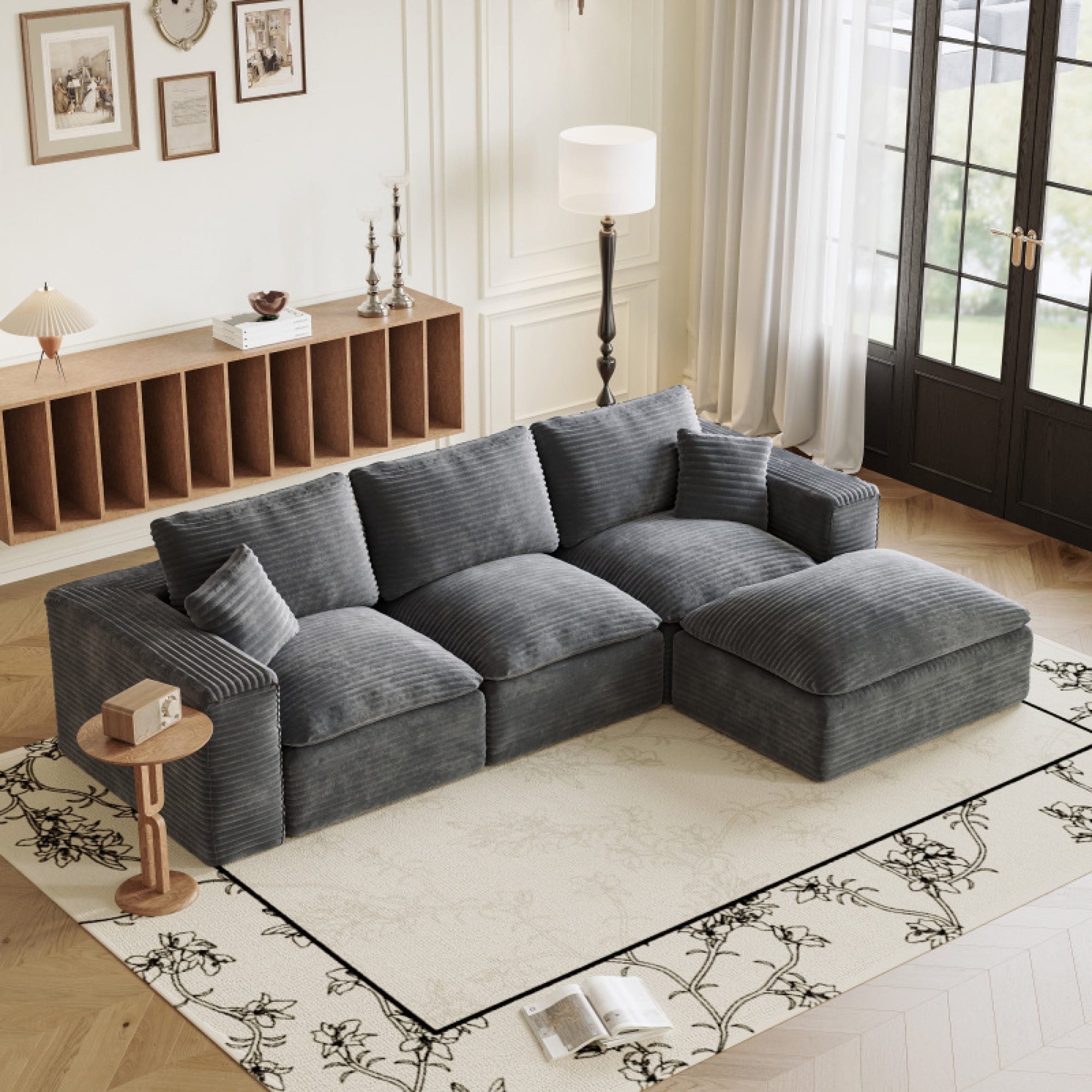 108" Cloud Sectional Couch with L-Shape Chaise,Left-right ...