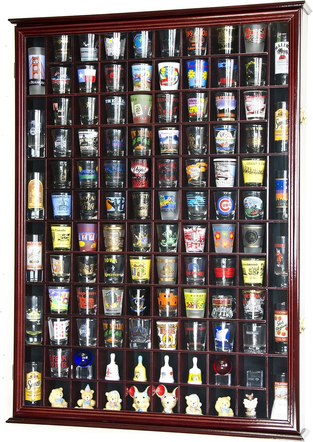 108 Glass glass Shooter Display Case Holder Cabinet Wall Rack 98% UV ...