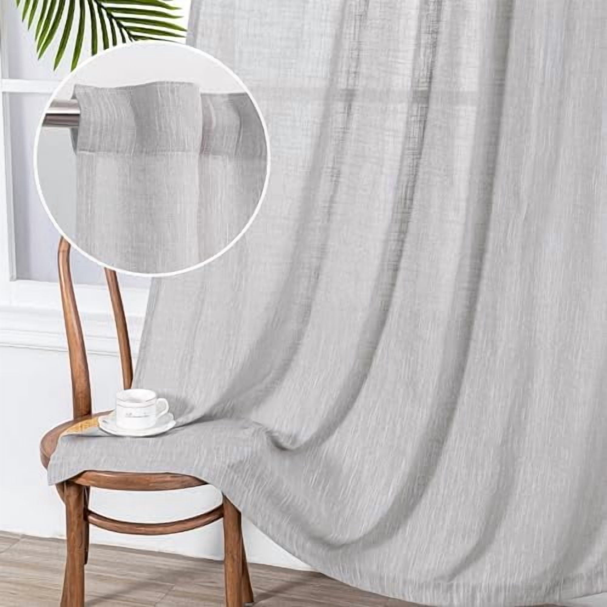 108 Inches Long Ceiling Curtains, Light Filtering Boho Window Sheer ...
