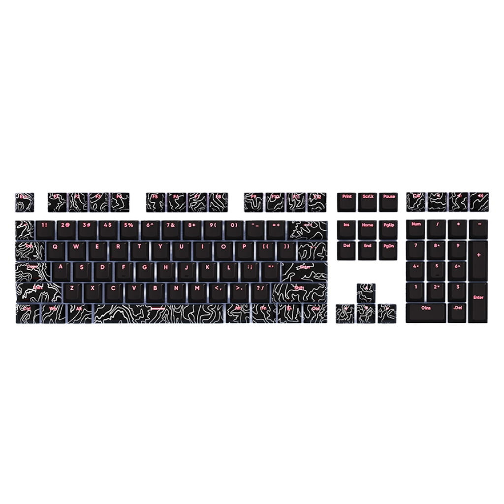 108 Keys PBT Dye Sublimation Keycaps Line White Front Print Backlit ...