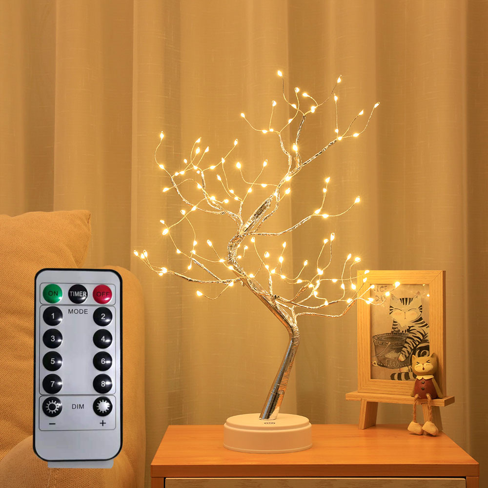 108 LED Luminous Tree Remote Control Bonsai Tree Light Firefly Tree ...