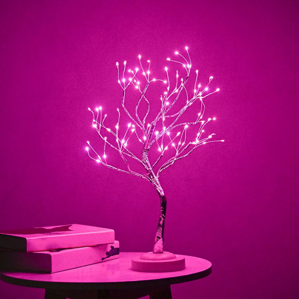 108 LED Twig Tree Lights Light Up Birch Bonsai Tree Table Lamp Easter ...