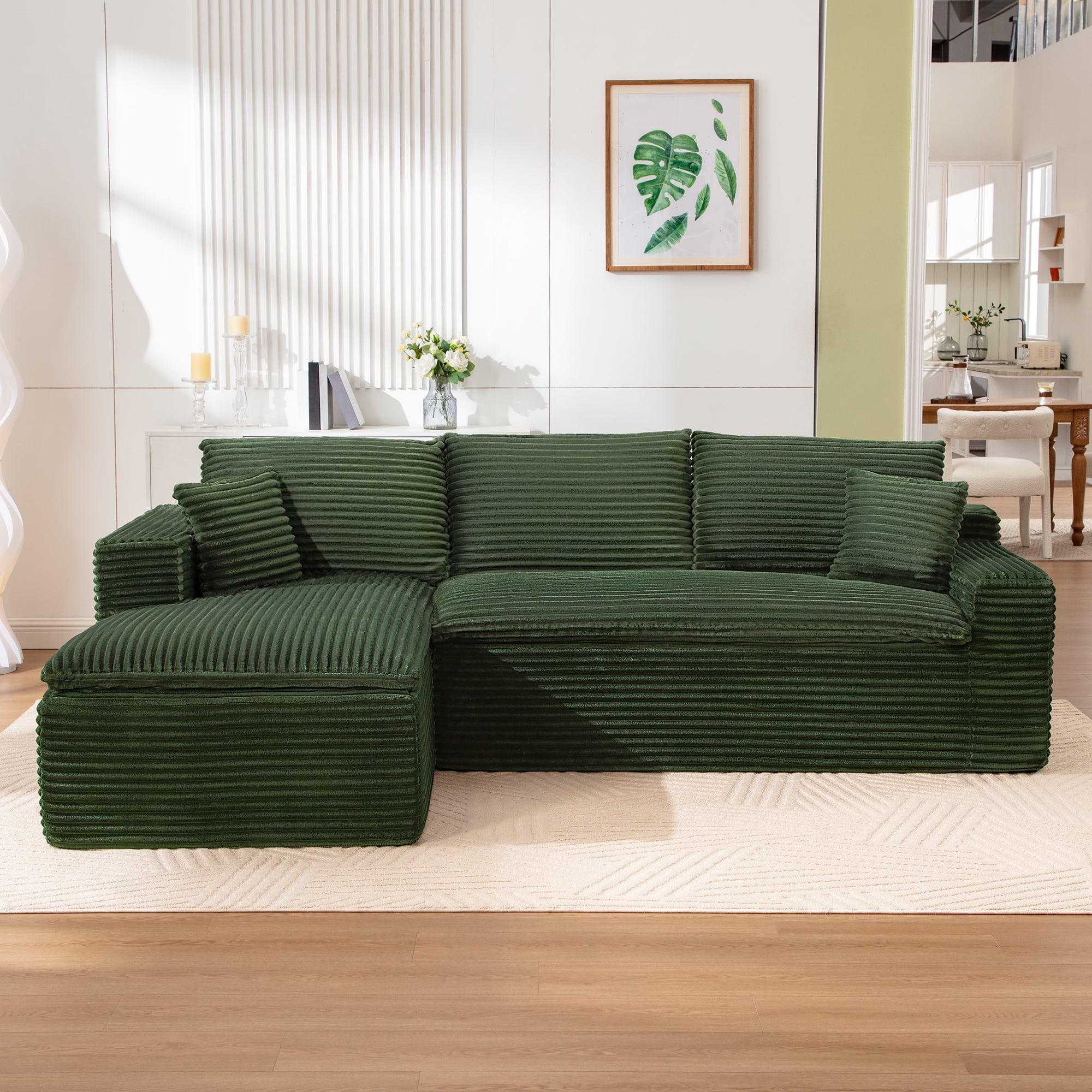 108" Modular Sectional Sofa, Cloud Sectional Couch with Deep Seat ...