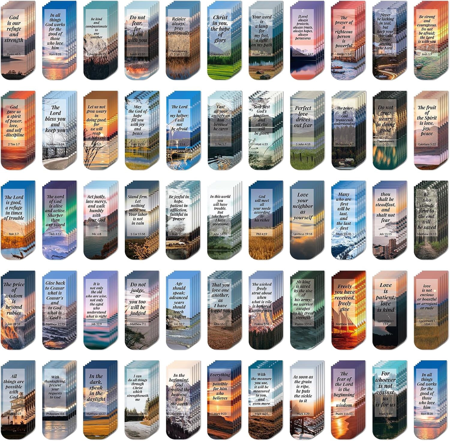 108 Pack Bible Magnetic Bookmarks Christian Magnet Bookmark Clips for ...