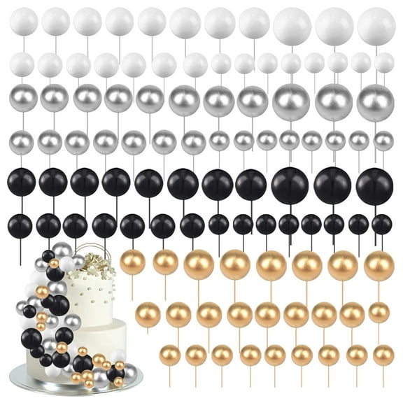 Eoozwa Bow Cake Toppers Satin Ribbon Cupcake Picks Pre Made for Wedding ...