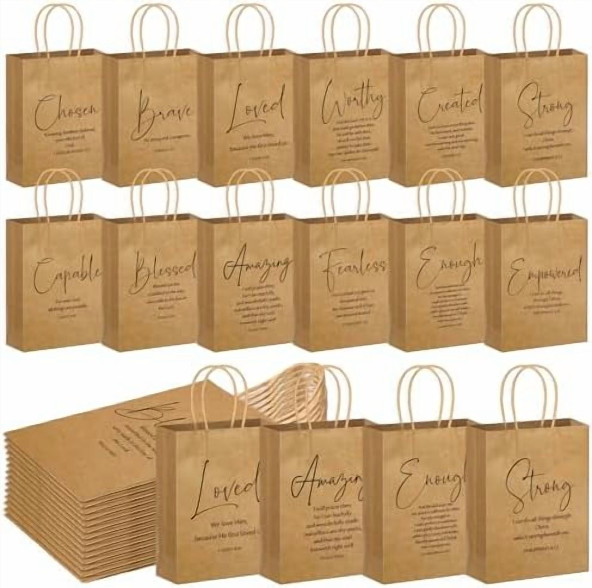 108 Pcs Christian Gift Bag Bulk Christmas Religious Kraft Medium Bible ...