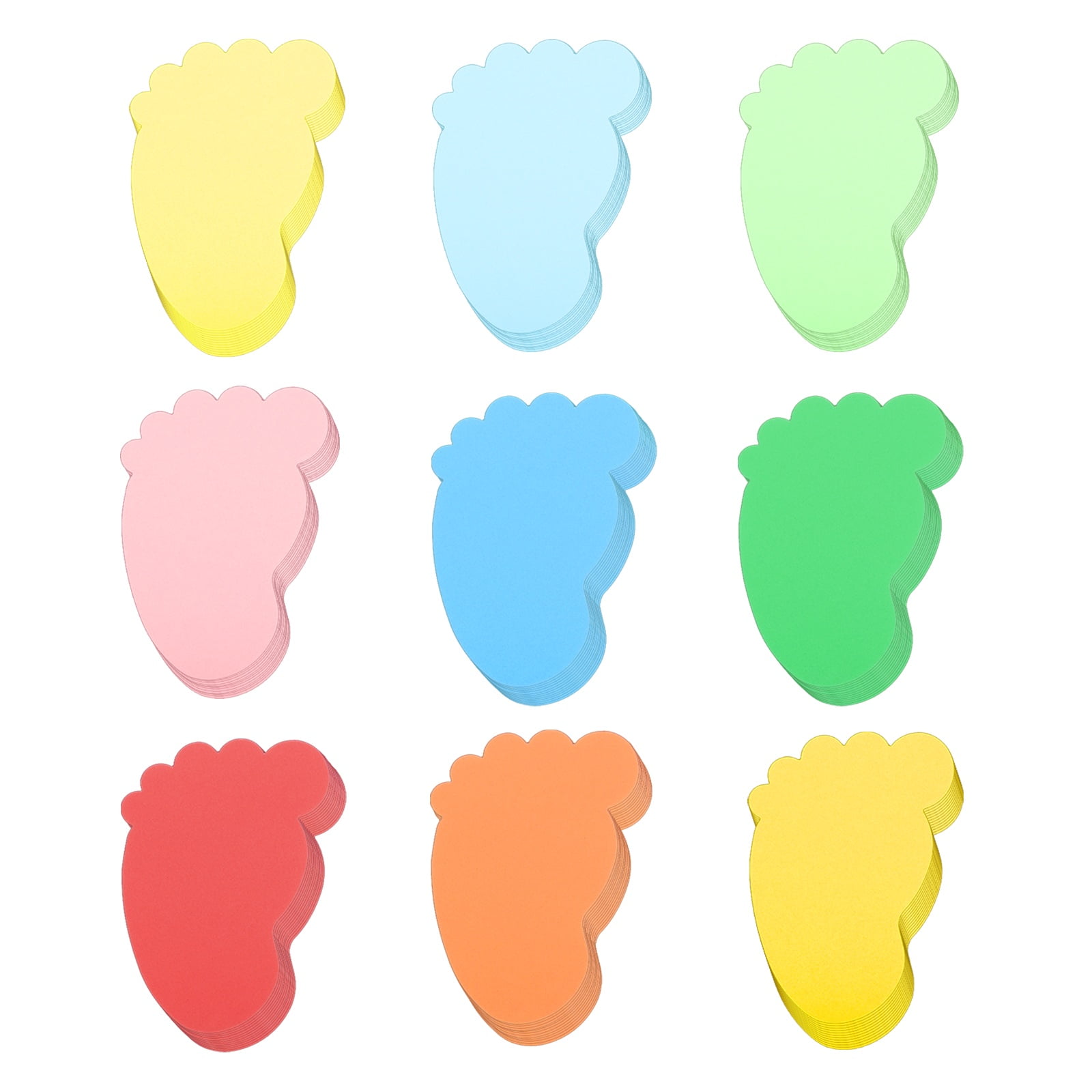 108 Pcs Colorful Footprint Paper Cutouts, Bulletin Board Cutouts Decor ...