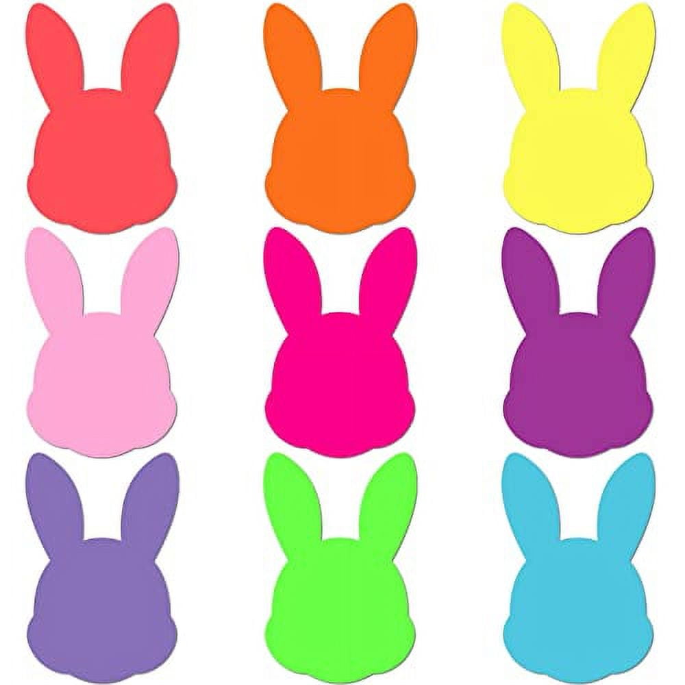108 Pcs Easter Bunny Cutouts Colorful Rabbit Paper Cutouts Spring ...