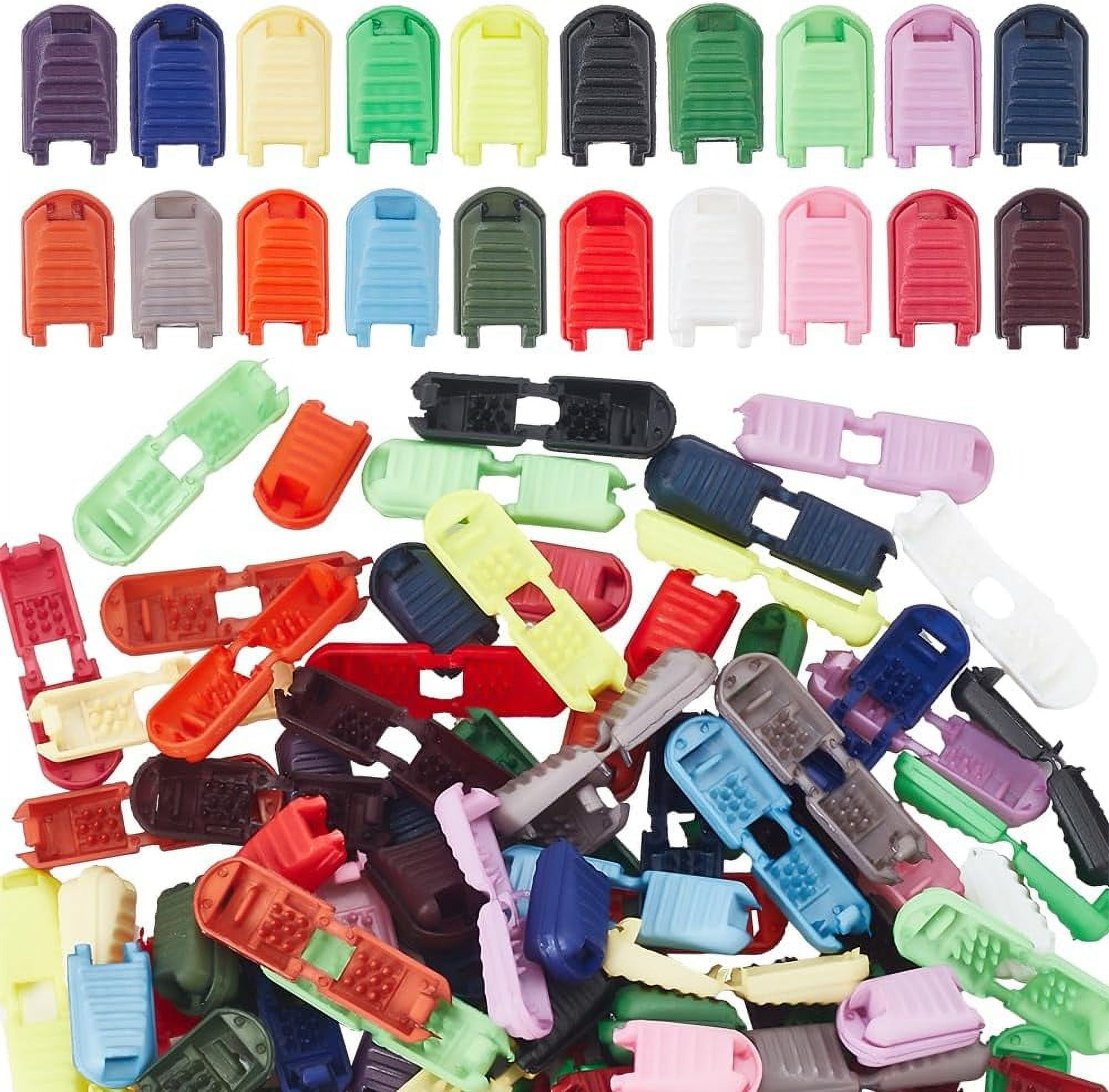 108 Pcs Nylon Cord End Clips 18 Colors Plastic Shoe Lace Locks Cord ...