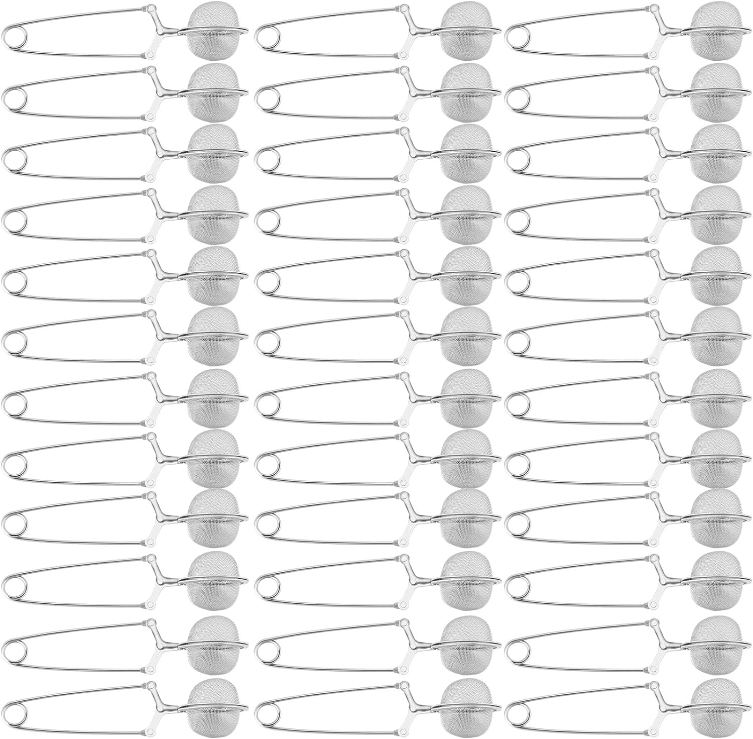 108 Pcs Stainless Steel Tea Infuser with Handle Snap Ball Tea Strainer ...