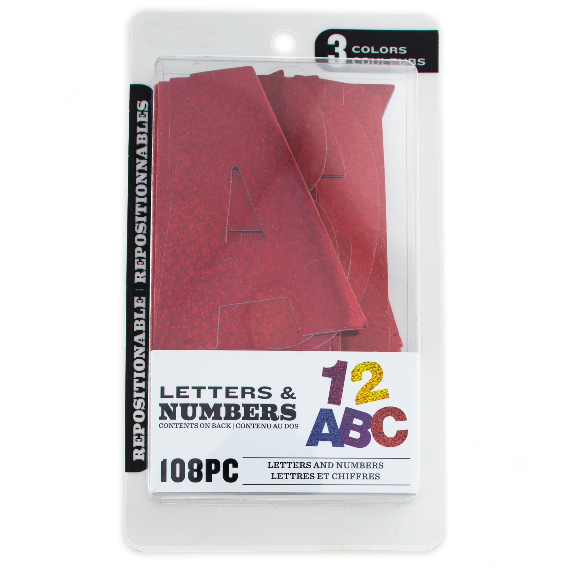 108 Pieces Poster Letters and Numbers Assorted Colors 3.75 Inches - Walmart.com