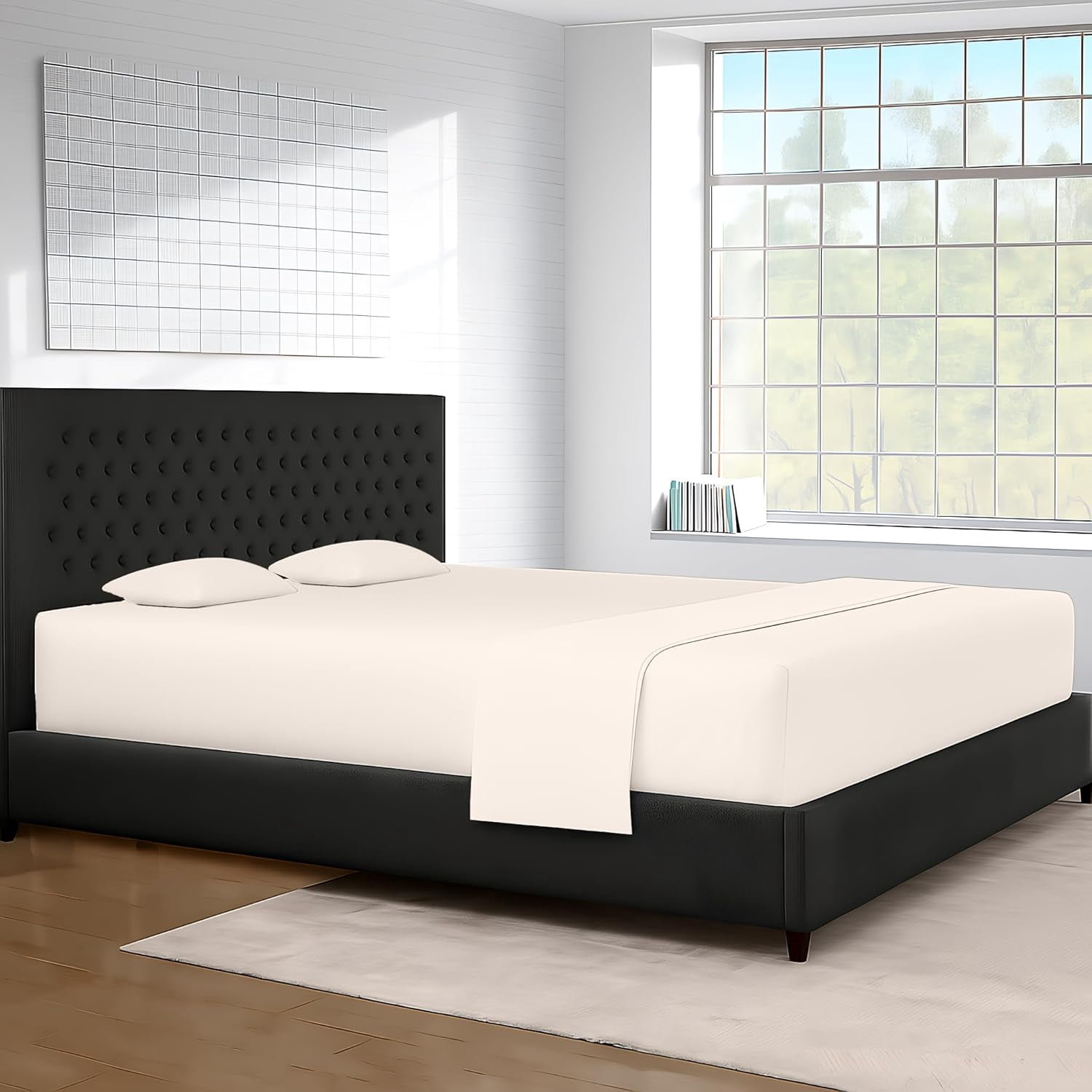 108" W x 108" L 4Pc Alaskan King Sheet Set Egyptian Cotton - 600 Thread ...