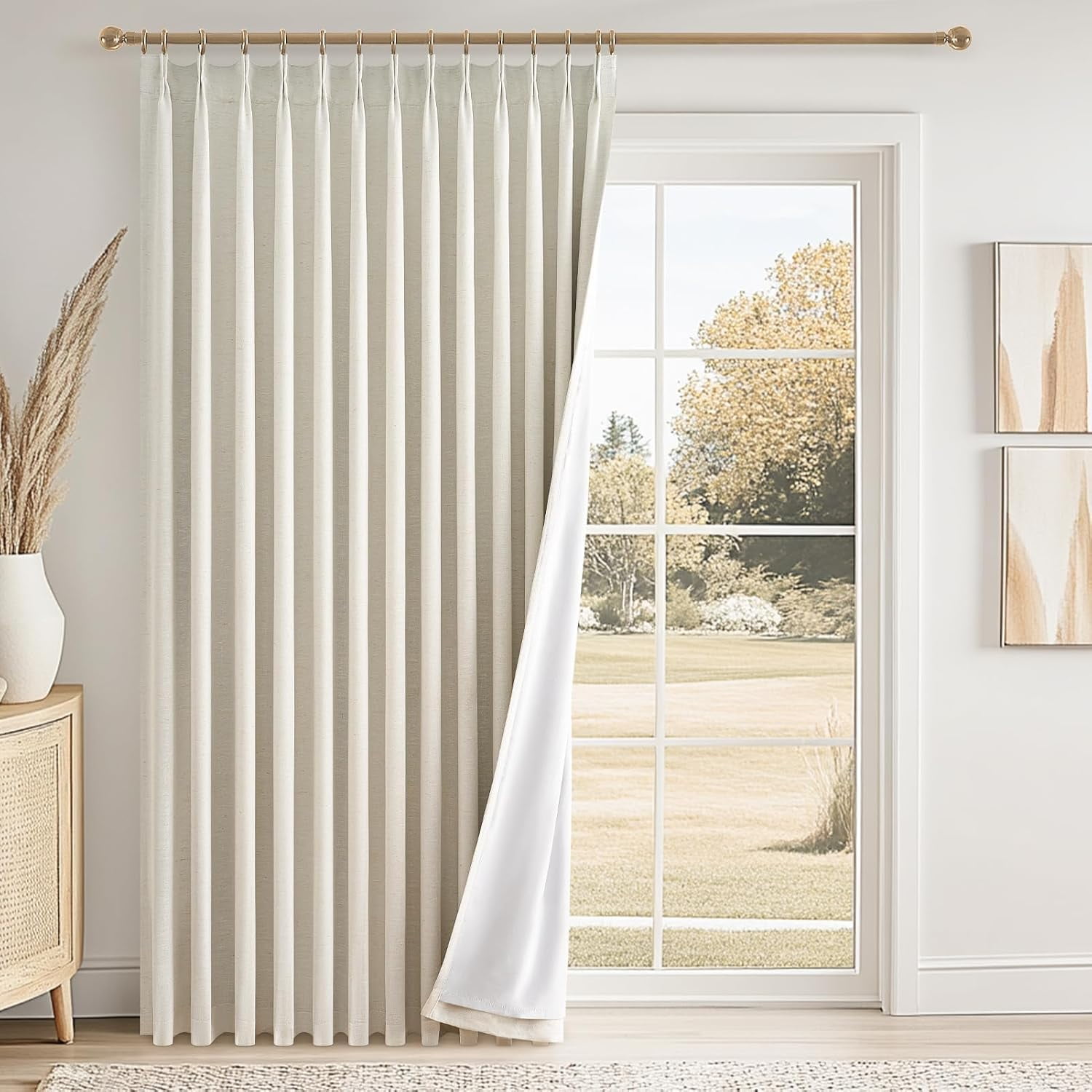 108 inch Pinch Pleated Full Blackout Curtains,Thermal Insulated Window ...