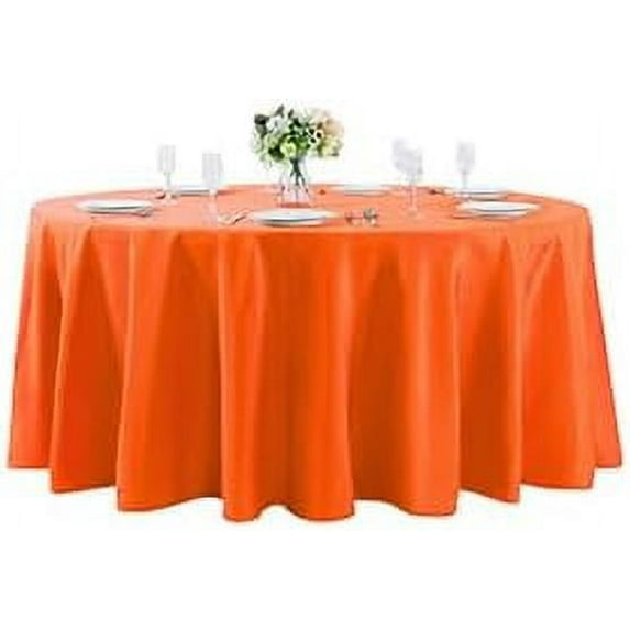108 inch Round Tablecloth Washable Polyester Table Cloth Decorative ...