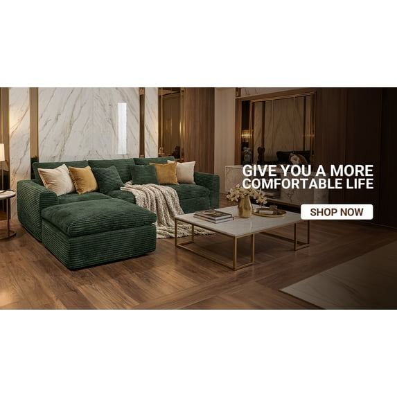 108-inch high-resilience boneless sponge sofa with 30 density, double ...