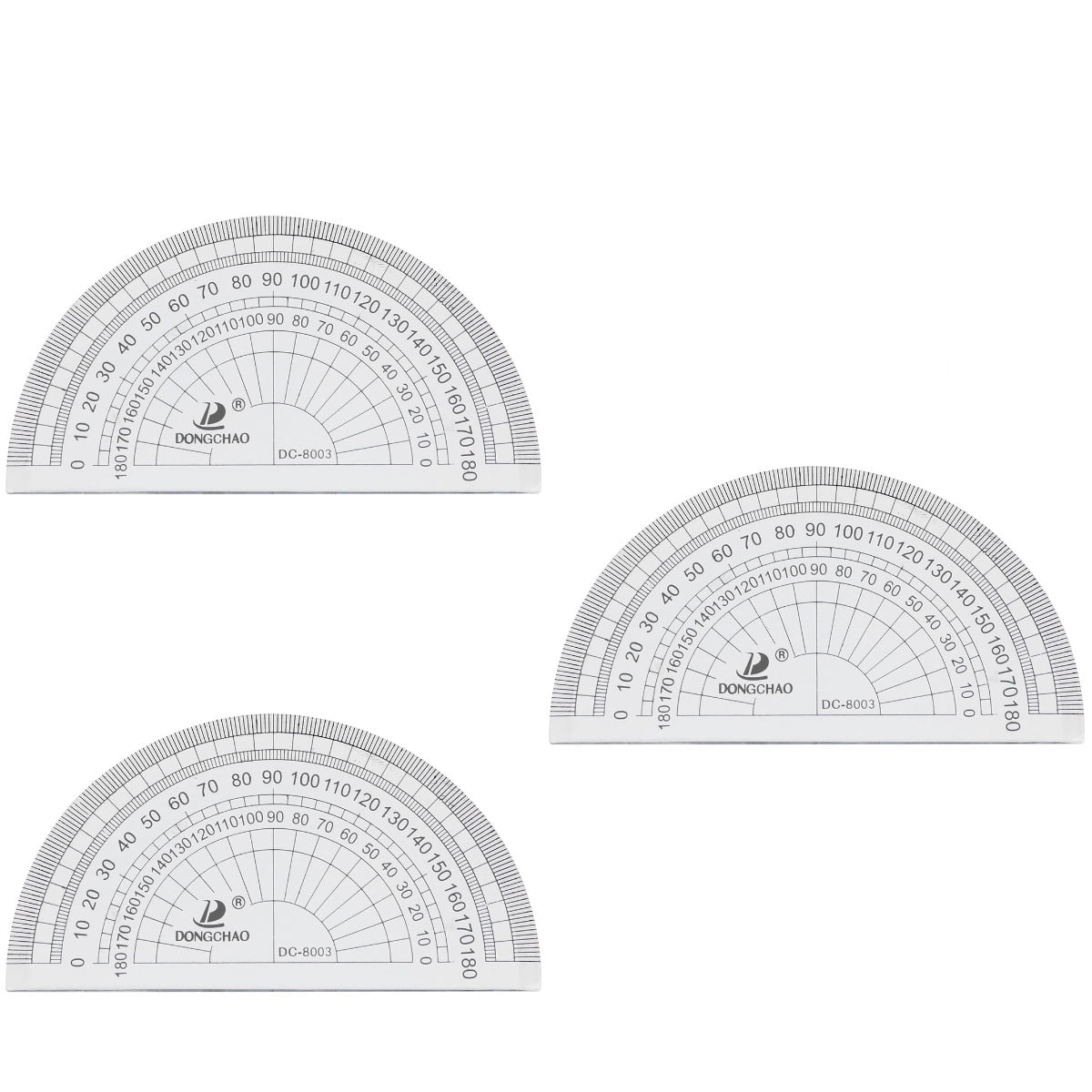 108 pcs Clear Plastic Protractor Math Protractor 180 Degrees Protractor ...