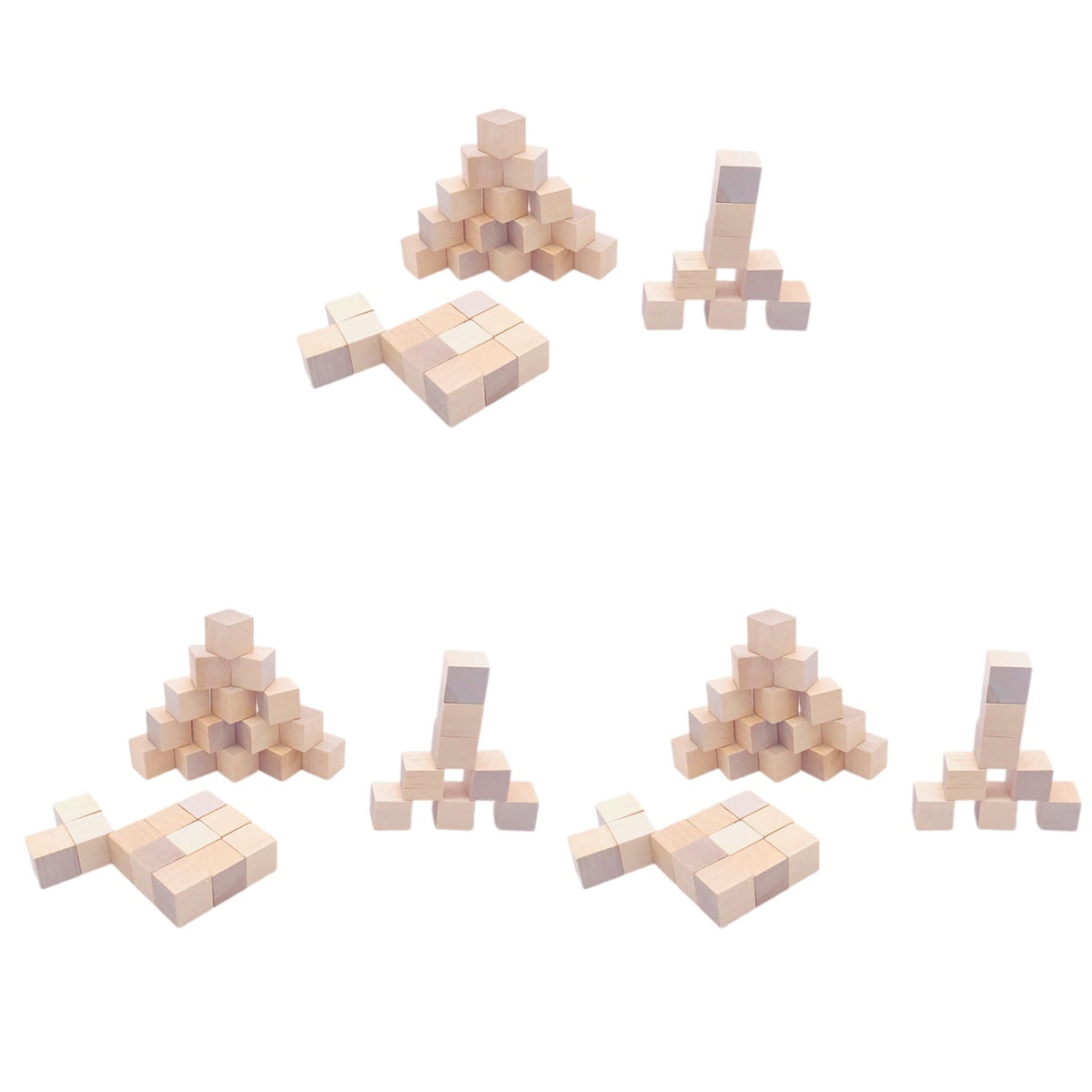 108 pcs Mini Wooden Craft Cube Block Precise Cutting Wood Square Blocks ...