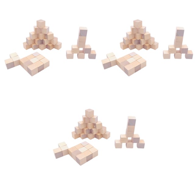 108 pcs Mini Wooden Craft Cube Block Precise Cutting Wood Square Blocks ...