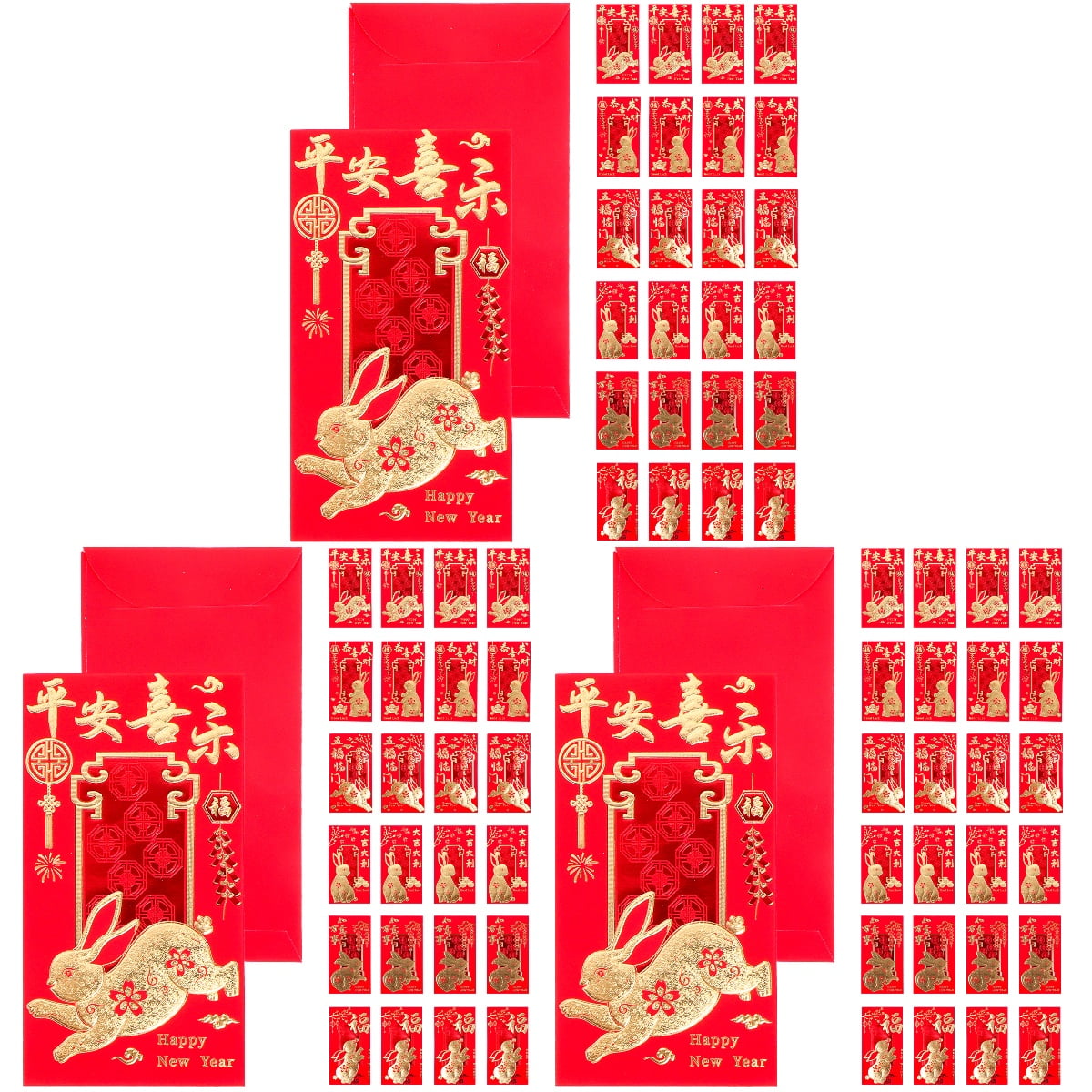 108 pcs The Year Of The Rabbit Style Red Money Bags Money Pouches New ...